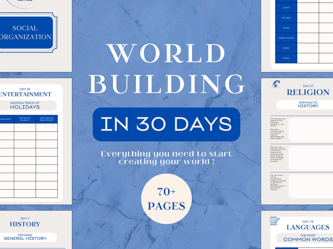 30-DAYS WORLD BUILDING | Writing Planner, World Building Worksheets ...