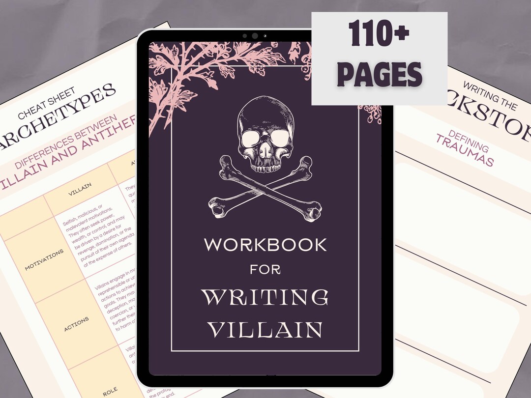 THE VILLAIN WORKBOOK | Writing Planner, Character Sheets, Writing ...