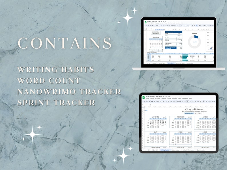 WORD COUNT TRACKER | Spreadsheet for Writers | Novel Word Count ...