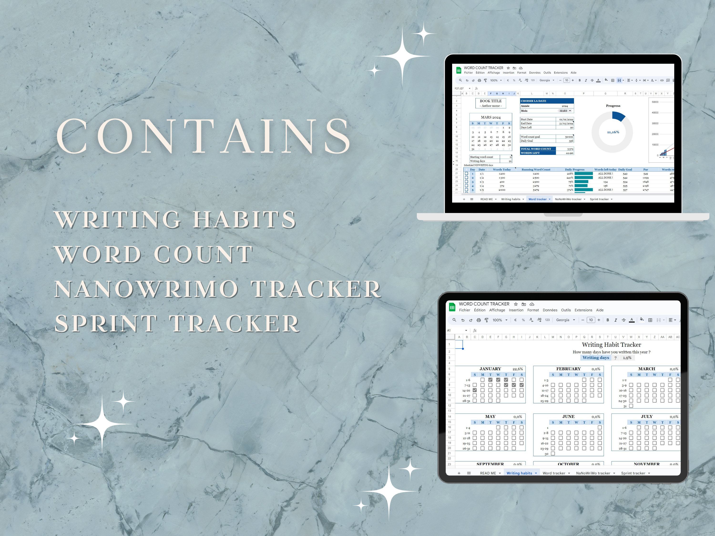 WORD COUNT TRACKER | Spreadsheet for Writers | Novel Word Count ...