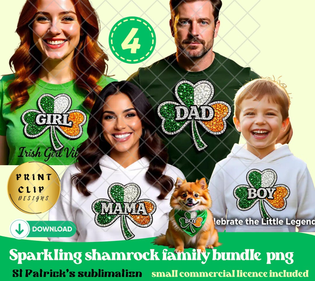 Sparkling Shamrock Family PNG | St Patricks Day Family Shirts | Mama ...