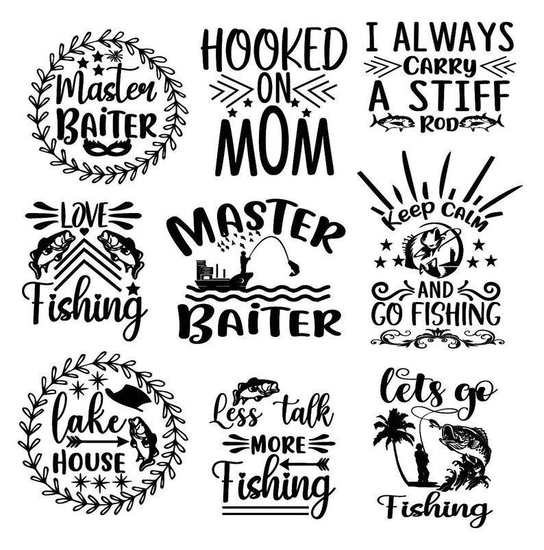 Ultimate Fishing Laser Cut File Bundle 121 Fishing Themed Designs .AI ...