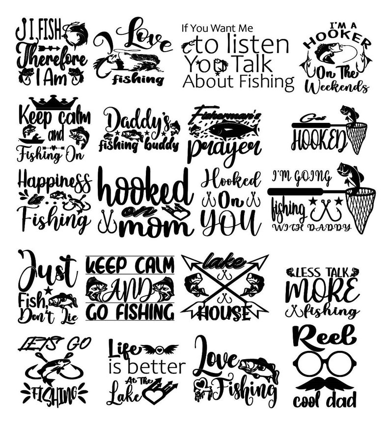 Ultimate Fishing Laser Cut File Bundle 121 Fishing Themed Designs .AI ...
