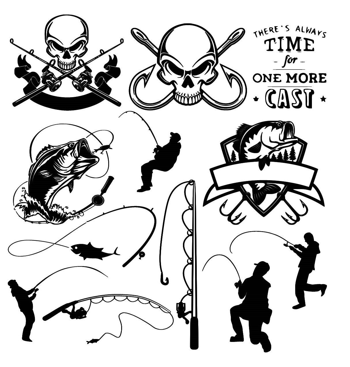 Ultimate Fishing Laser Cut File Bundle 121 Fishing Themed Designs .AI ...