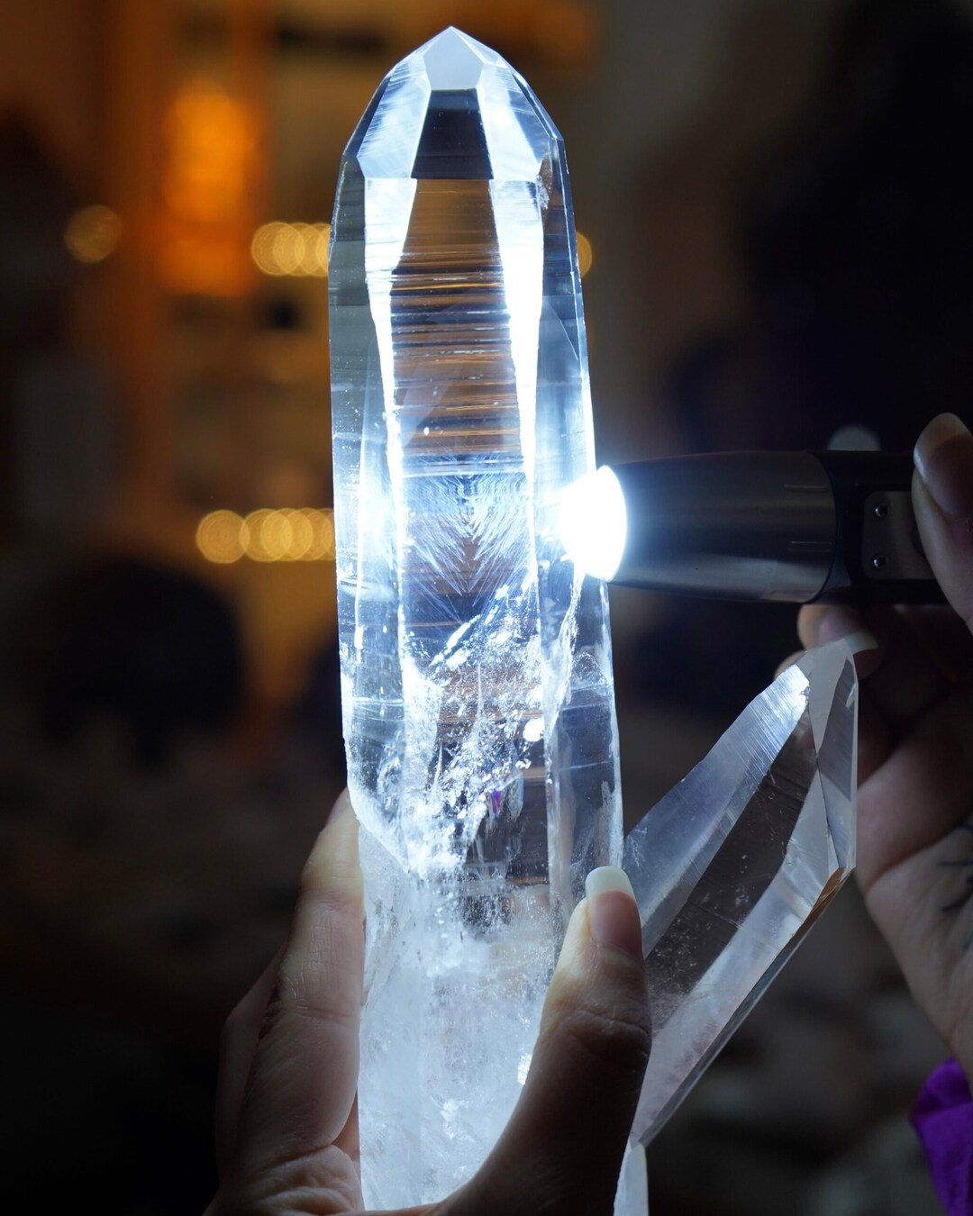 Blue Needle Phantom Lemurian Quartz Twin - Etsy