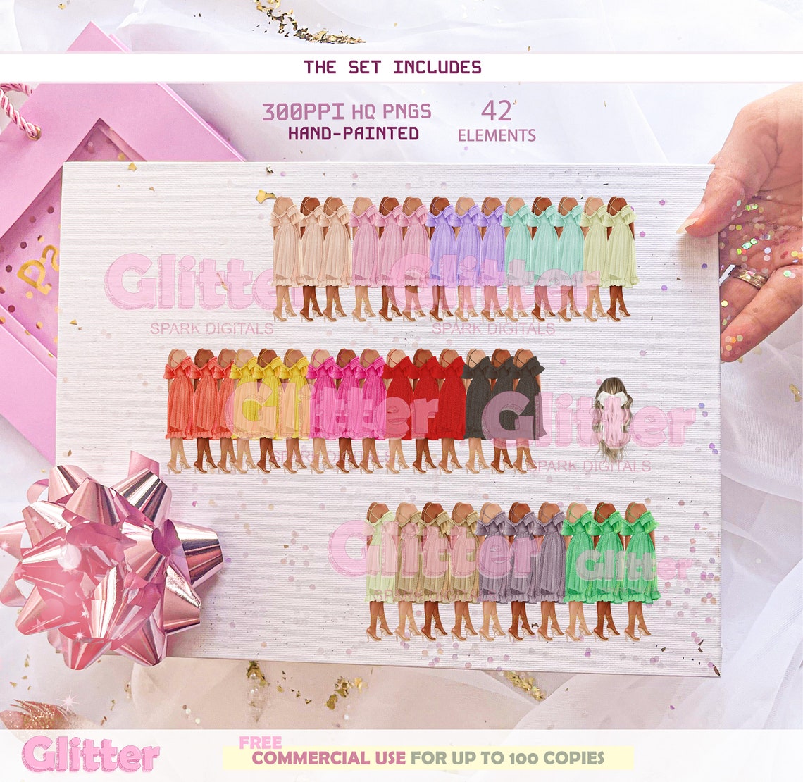 Mother and Daughter Clipart, Mothers Day Clipart Set POD Clipat Pack ...