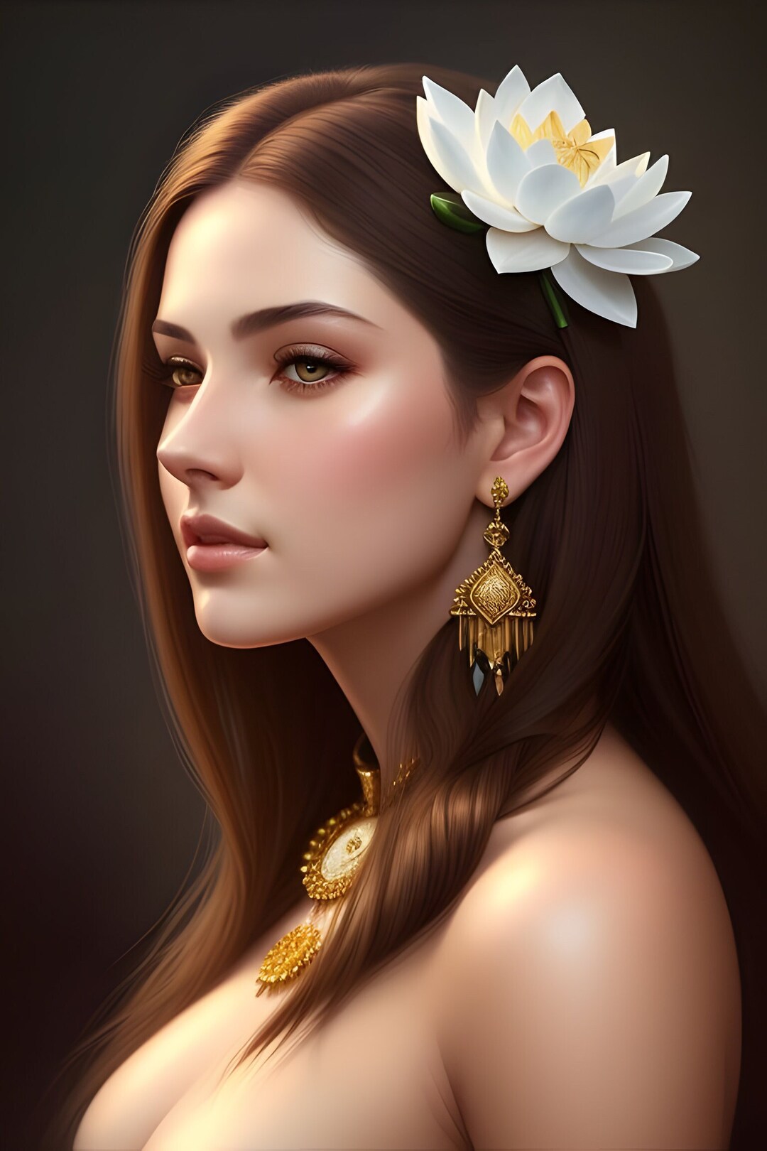 Female With White Lotus 01 - Etsy