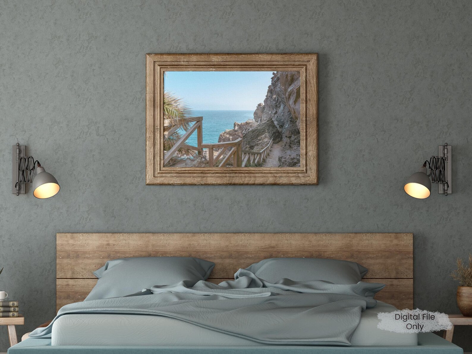 Coastal Cliff Pathway Print - Serene Ocean View Digital Art - Etsy