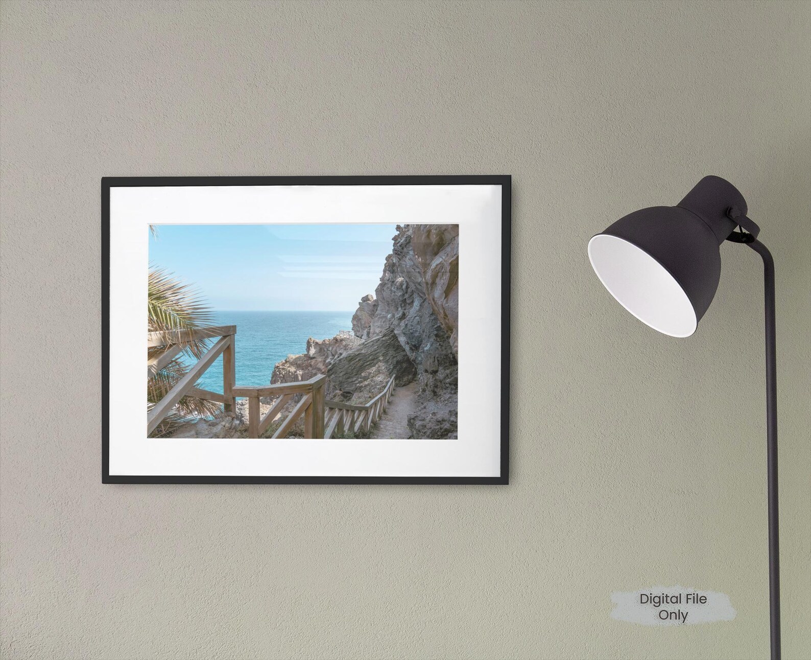 Coastal Cliff Pathway Print - Serene Ocean View Digital Art - Etsy