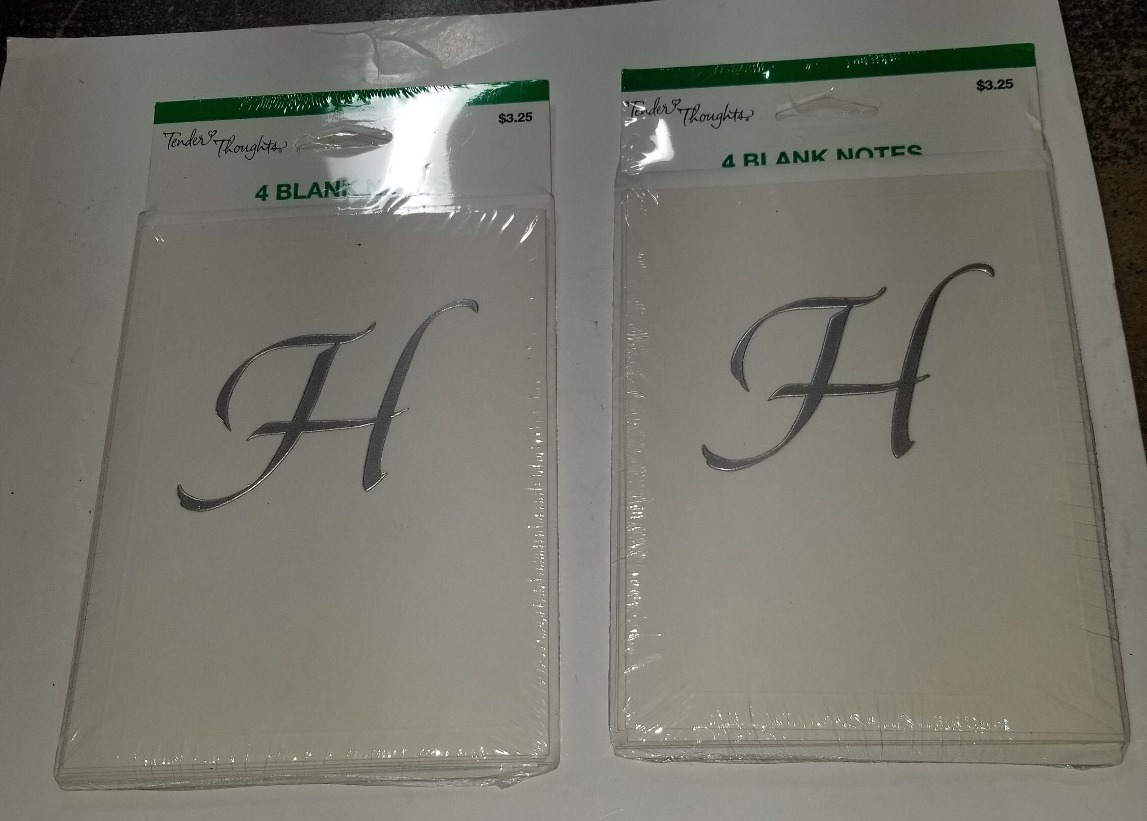 Letter H Note Cards 2 Packs of 4 by Tender Thoughts - Etsy