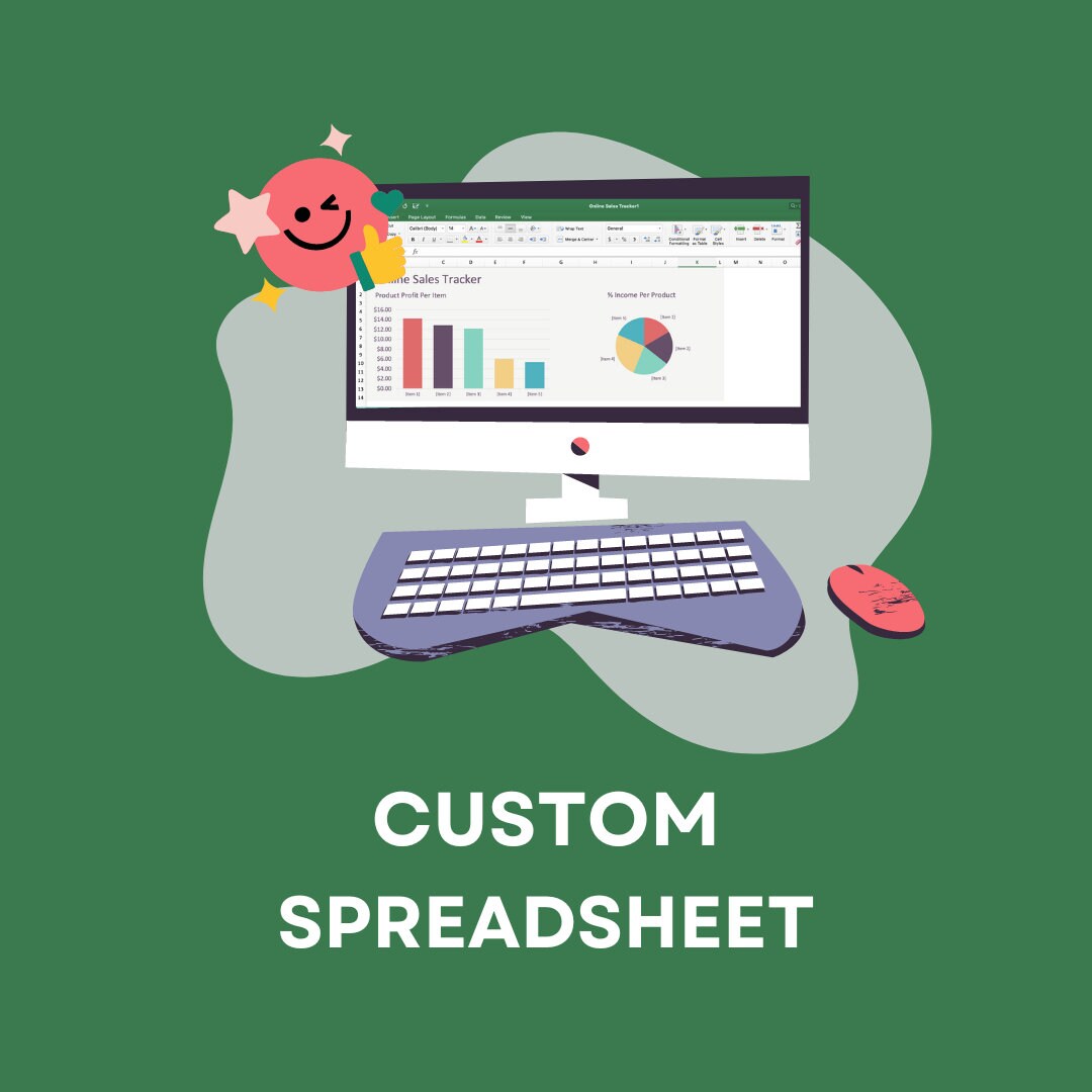 Custom Spreadsheet for Microsoft Excel or Google Sheets Personalized ...