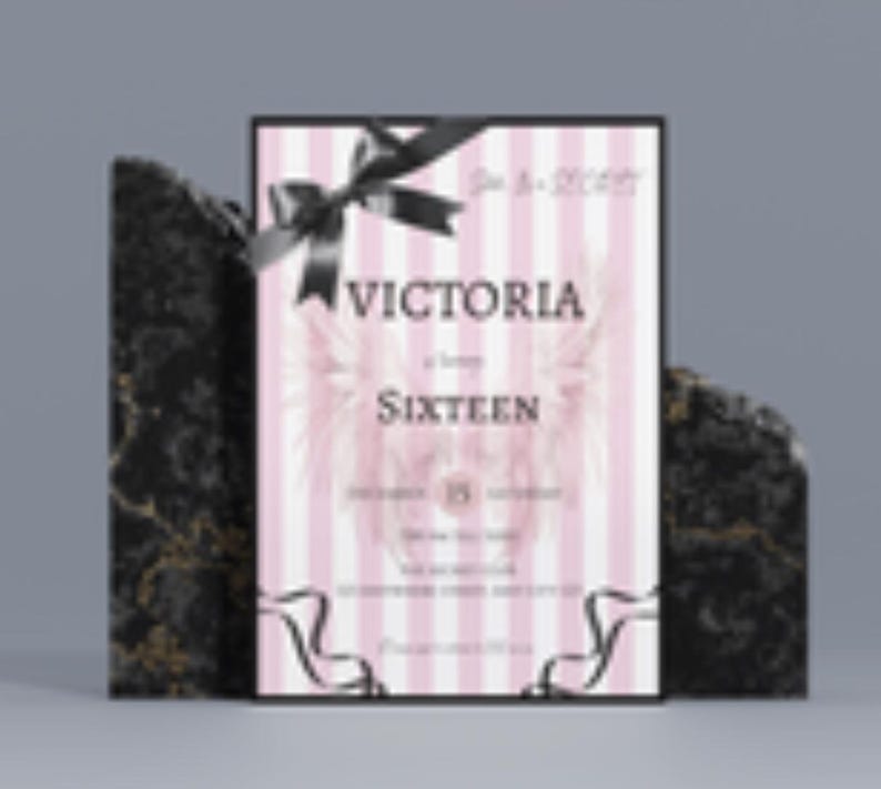 Editable Victoria's Secret Inspired Birthday Invitation | Girly Party ...
