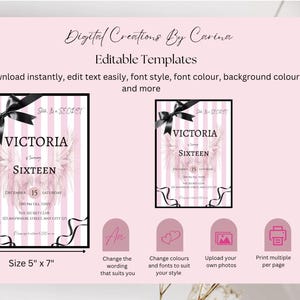 Editable Victoria's Secret Inspired Birthday Invitation | Girly Party ...