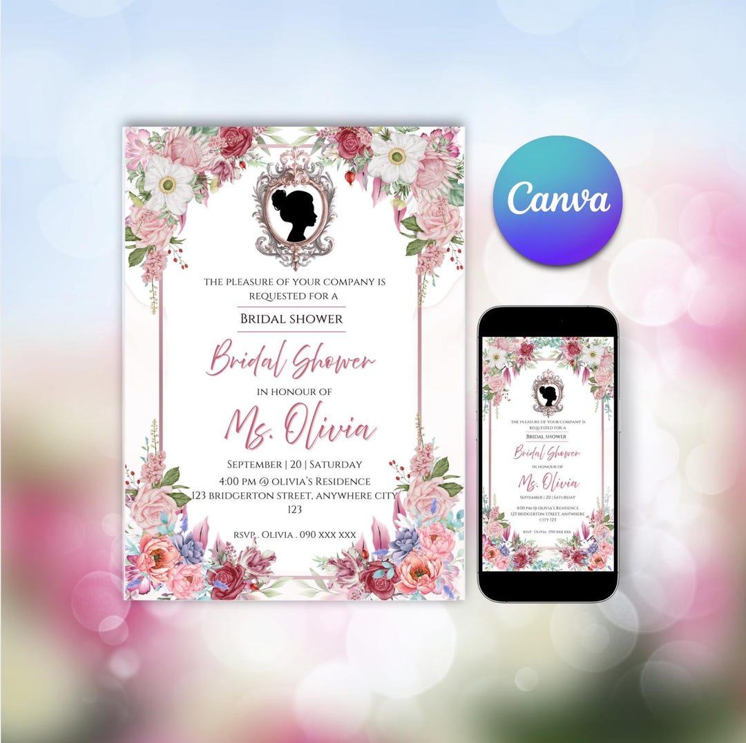 Bridgerton Bridal Shower Invitation | Victorian Wedding Shower Invite ...