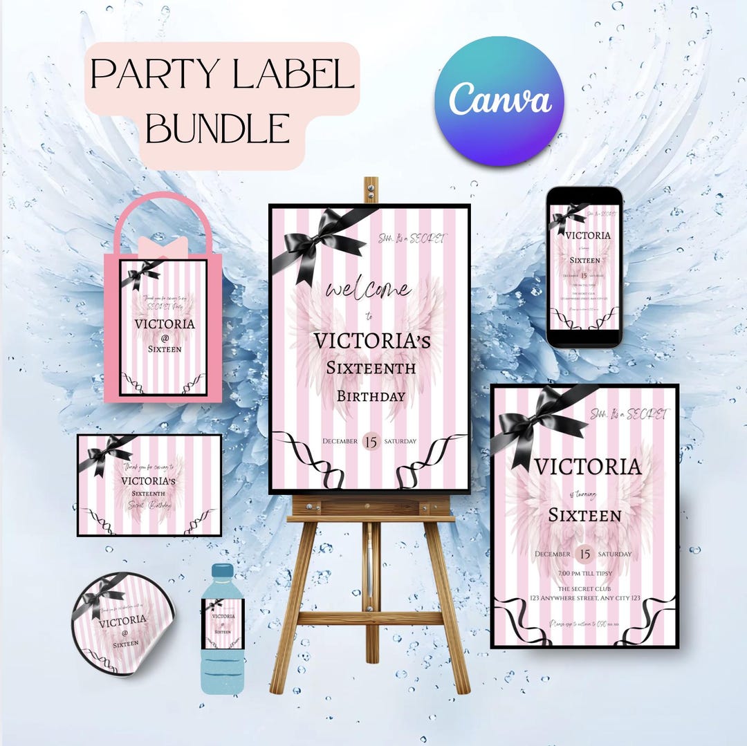 Victoria Secret Birthday Bundle | Victoria Secret Party Decorations Set ...
