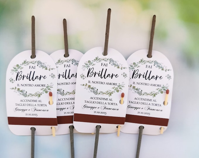Scintille Taglio Torta Matrimonio.personalized SPARKLER TAGS for ...