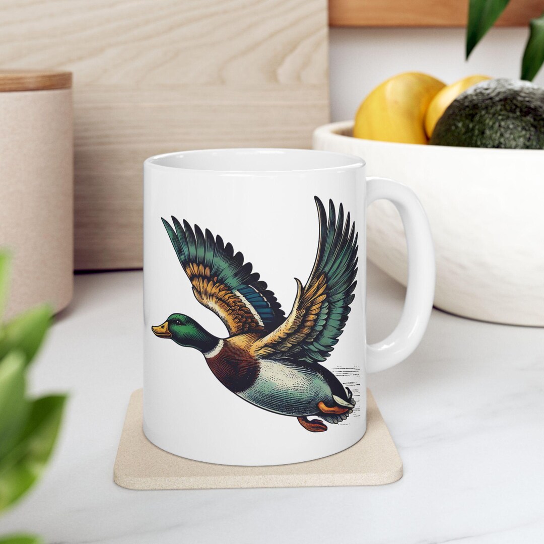 Mallard Duck Mug, Wildlife Coffee Cup, Mallard Duck Decor, Image on ...