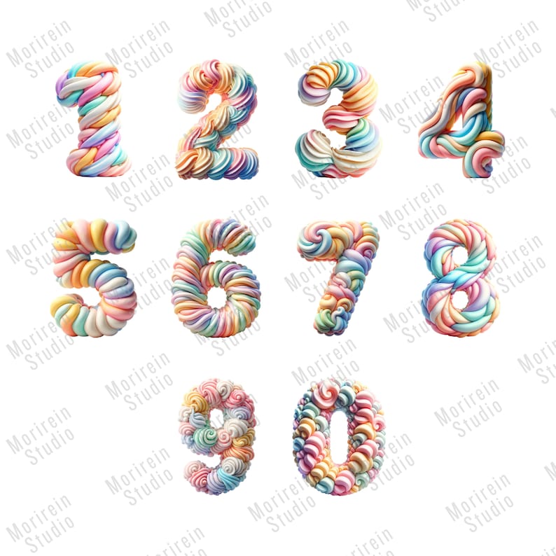 Ice Cream Alphabet & Number Clipart, Decorative Font (36 PNG Digital ...