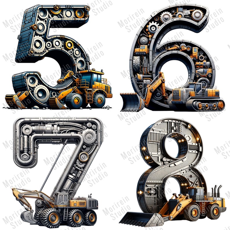 Construction Vehicles Numbers Clipart 10 PNG Construction Vehicles PNG ...