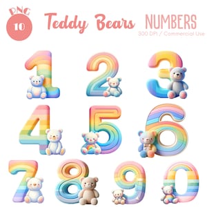 Teddy Bear Numbers Clipart 10 PNG Teddy Bear Number PNG Teddy Bear ...