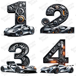 Sport Car Numbers Clipart 10 PNG Sport Car PNG Sport Car Birthday Party ...