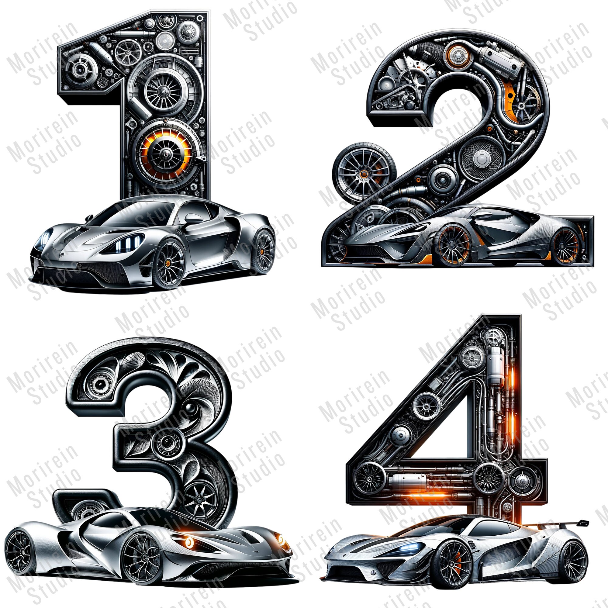 Sport Car Numbers Clipart 10 PNG Sport Car PNG Sport Car Birthday Party ...