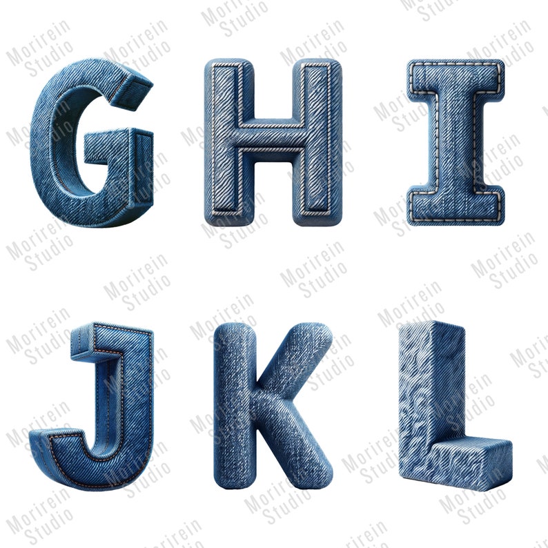 Denim Alphabets and Numbers Clipart 36 PNG Denim Alpha Clipart ...