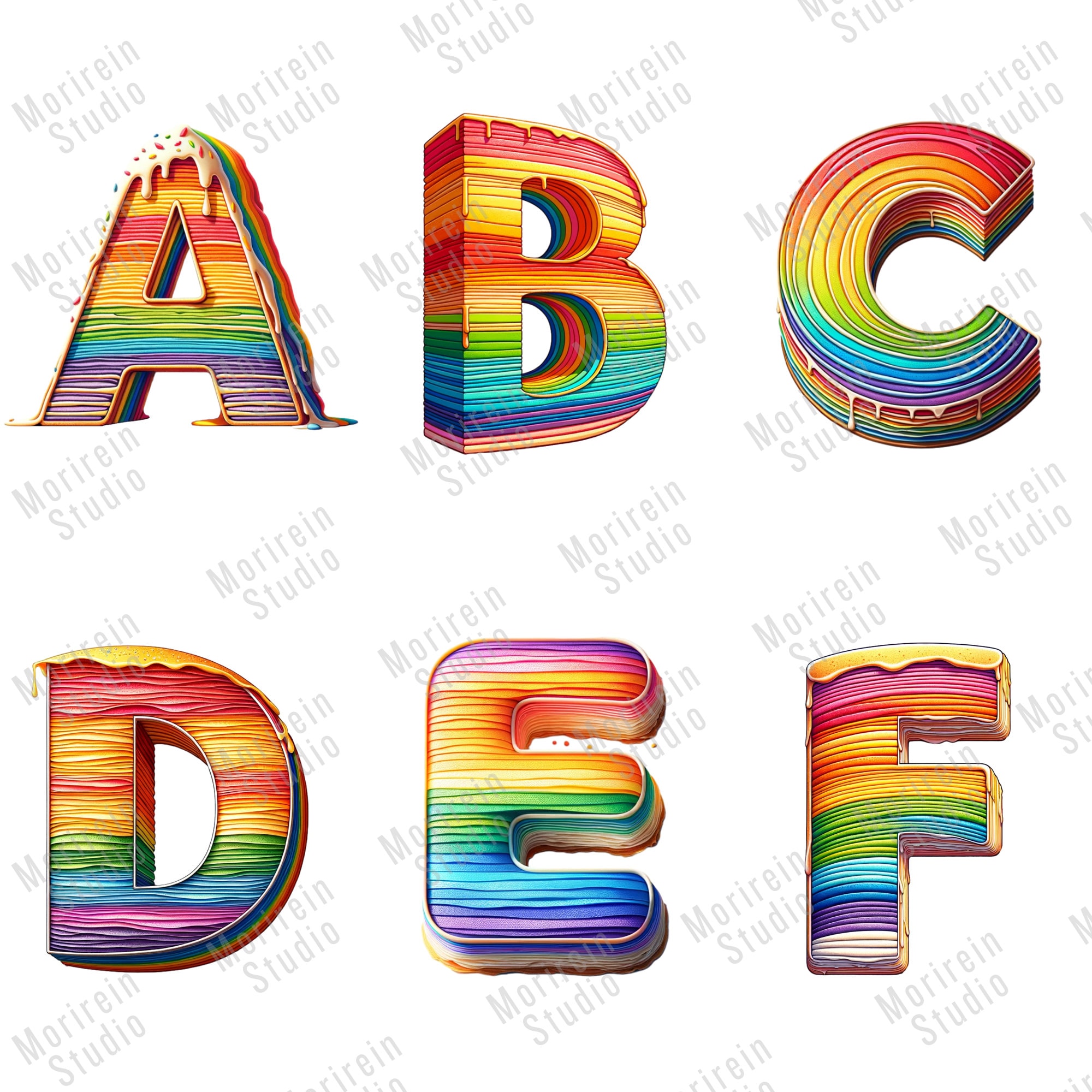 Crepe Cake Alphabets and Numbers Clipart 36 PNG Crepe Cake Alpha ...