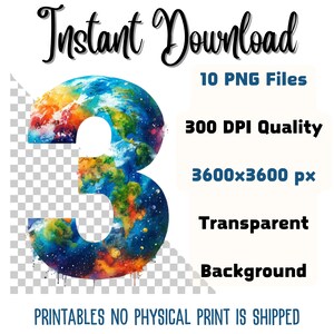Earth Numbers Clipart 10 PNG Happy Birthday Earth PNG Birthday Earth ...
