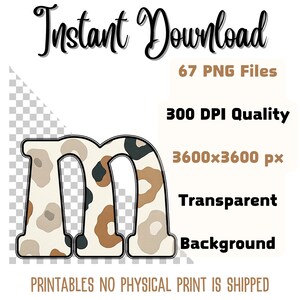 Soft Leopard Alpha Doodle Bundle 67 PNG Soft Leopard Doodle Alphabets ...