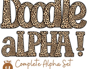 Soft Leopard Alpha Doodle Bundle 67 PNG Soft Leopard Doodle Alphabets ...