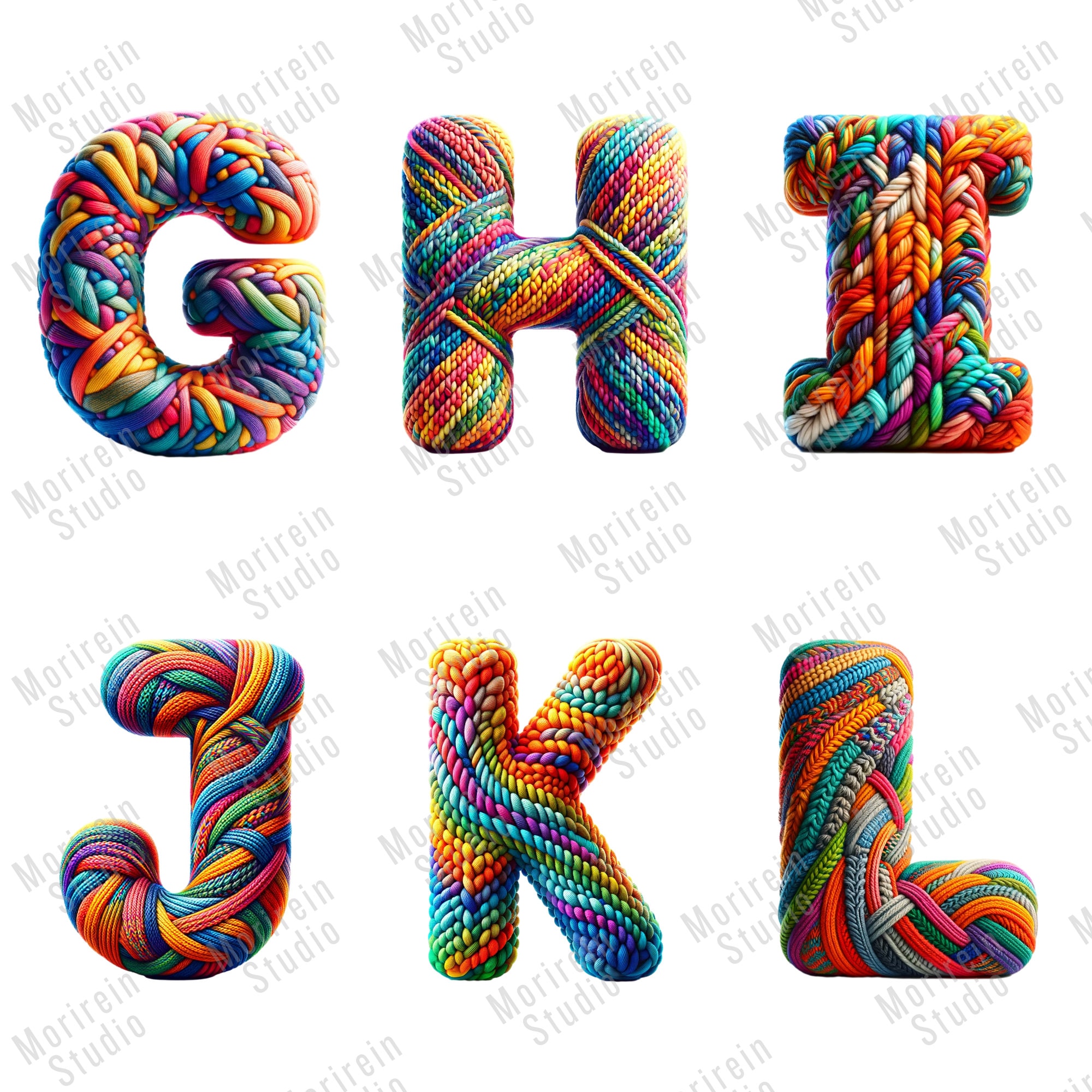 Knitted Alphabets and Numbers Clipart 36 PNG Knitted Alpha Clipart ...
