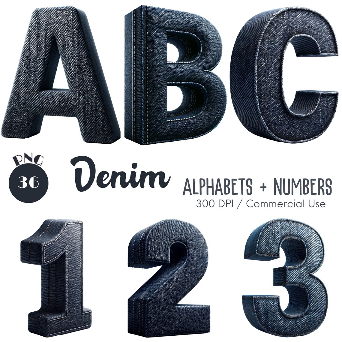 Denim Alphabets and Numbers Clipart 36 PNG Denim Alpha Clipart ...