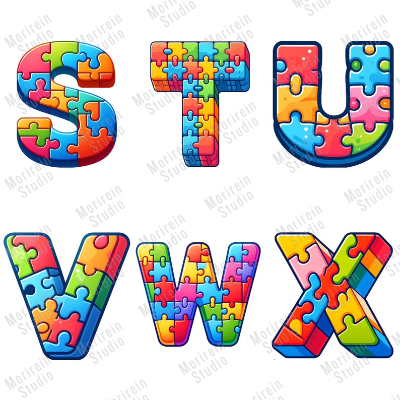 Jigsaw Alphabets and Numbers Clipart 36 PNG Jigsaw Alpha Clipart ...