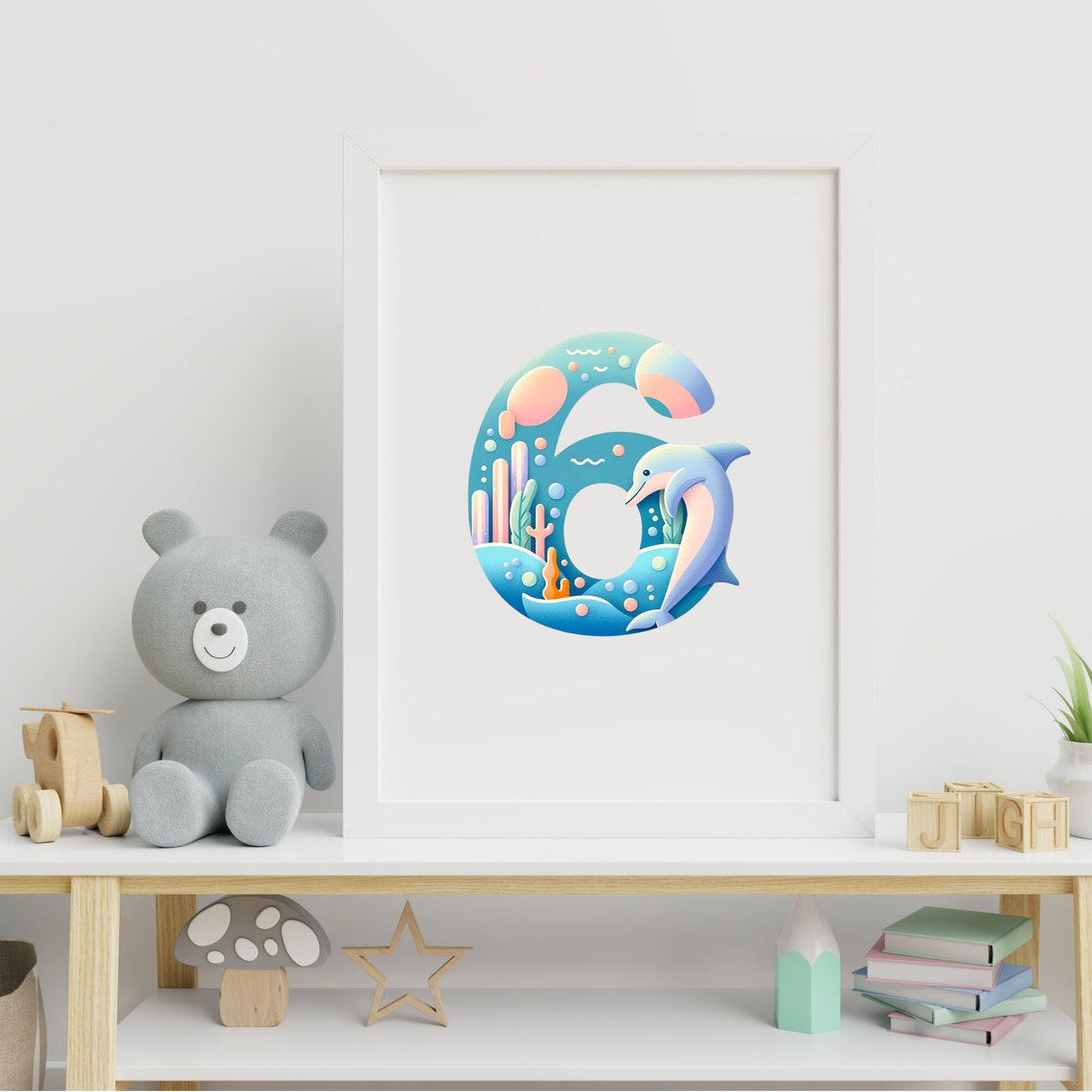 Dolphin Numbers Clipart, Under the Sea Birthday (digital Download) - Etsy
