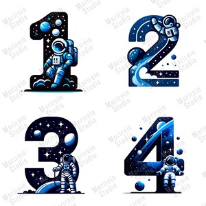 Astronaut Numbers Clipart 10 PNG Astronaut Numbers Birthday PNG Space ...