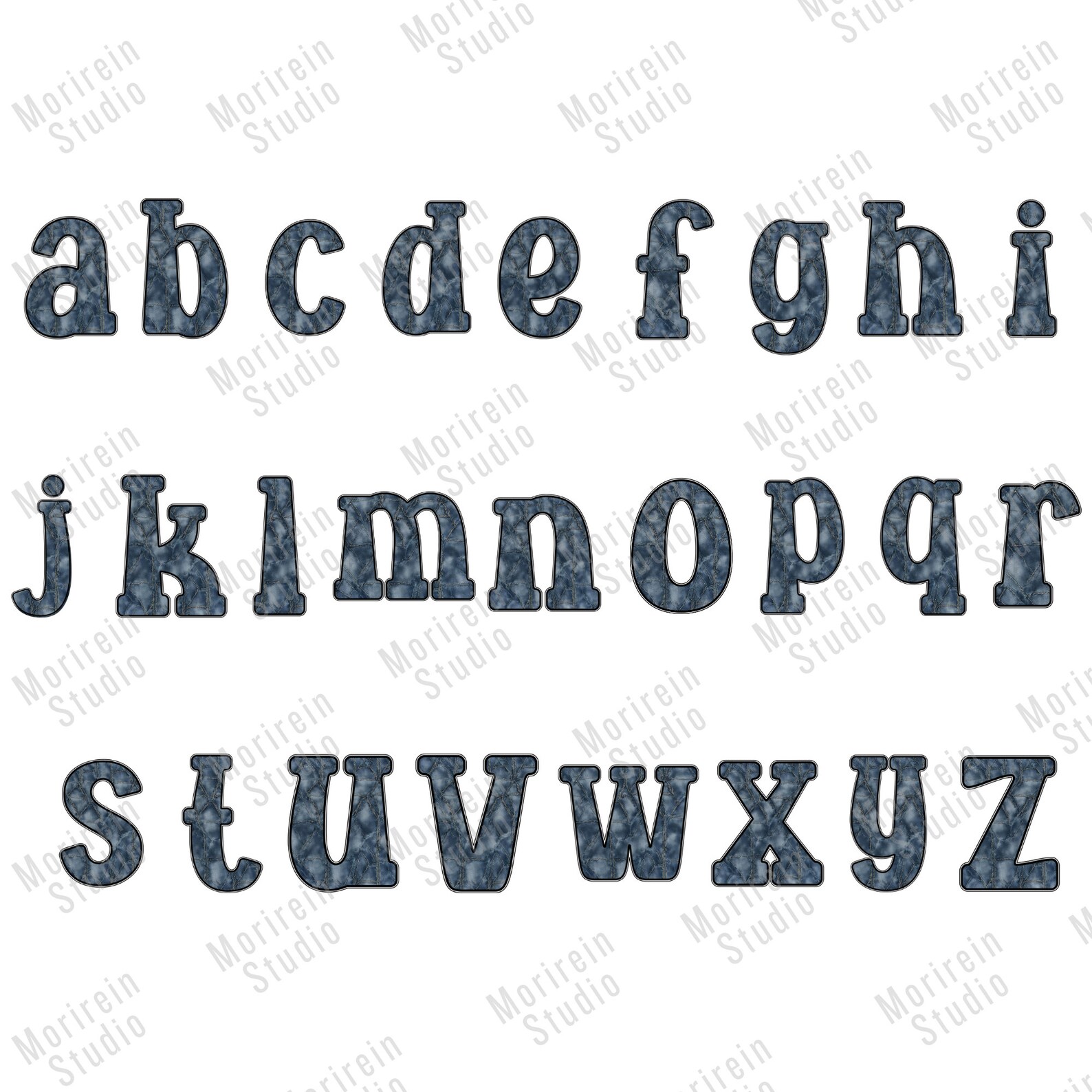 Denim Alphabet Letters PNG Bundle 67 PNG Denim Doodle Alphabets and ...