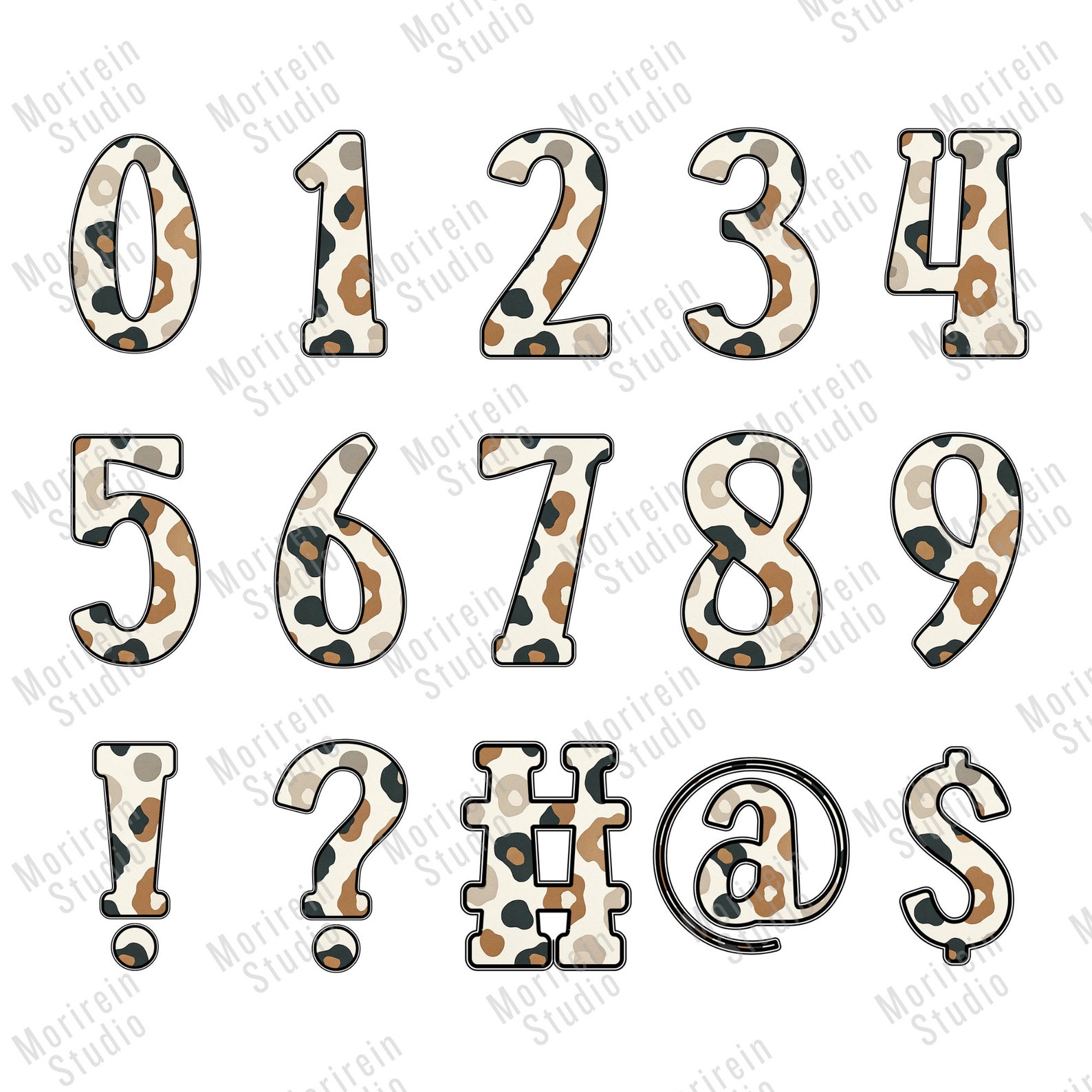 Soft Leopard Alpha Doodle Bundle 67 PNG Soft Leopard Doodle Alphabets ...