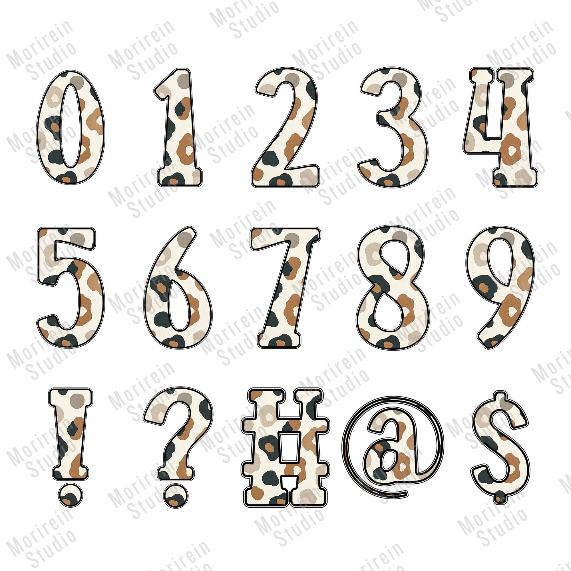 Soft Leopard Alpha Doodle Bundle 67 PNG Soft Leopard Doodle Alphabets ...