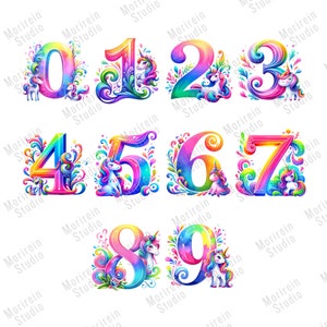 Unicorn Alphabets and Numbers Clipart 36 PNG Unicorn Alphabet Clipart ...