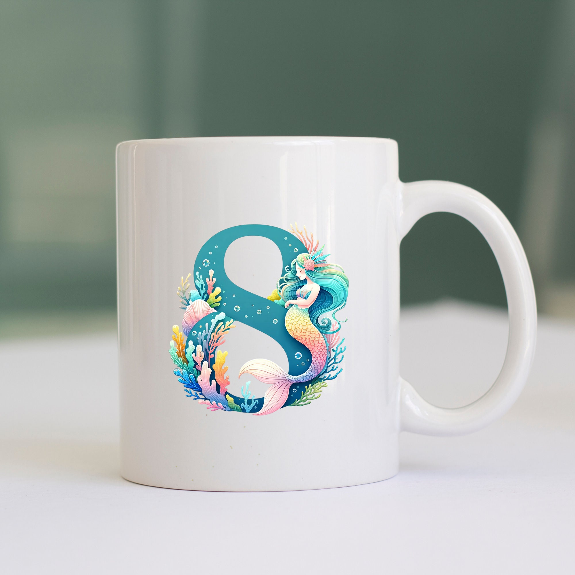 Mermaid Numbers Clipart 10 PNG Mermaid Numbers Birthday PNG Under the ...