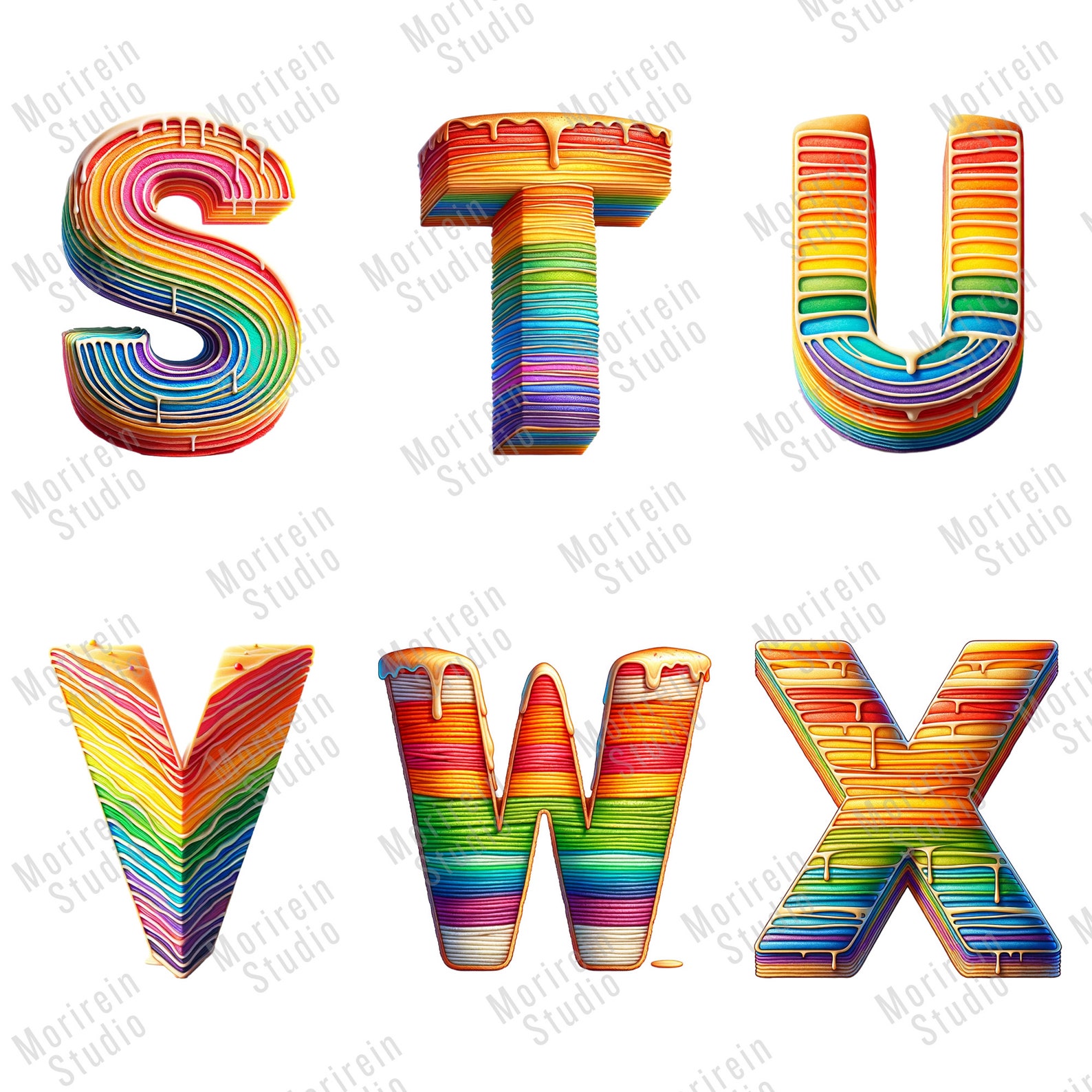 Crepe Cake Alphabets and Numbers Clipart 36 PNG Crepe Cake Alpha ...