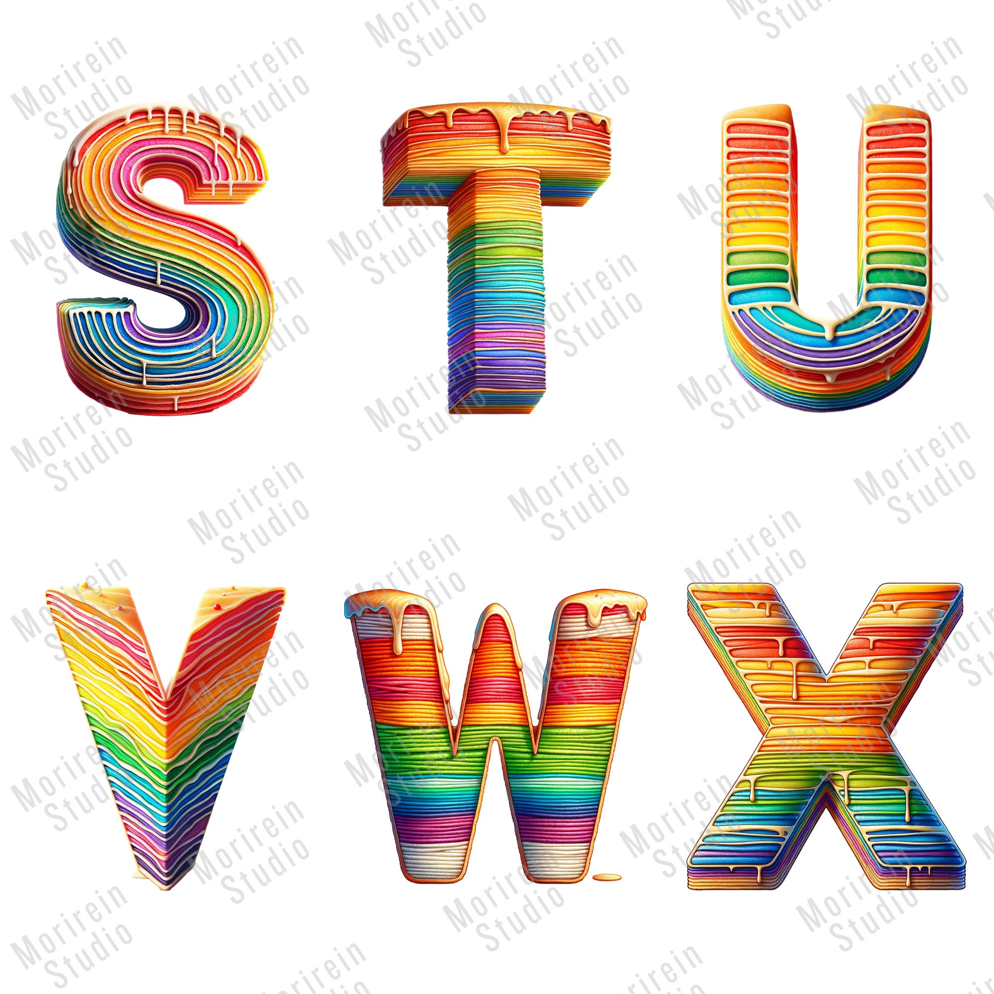 Crepe Cake Alphabets and Numbers Clipart 36 PNG Crepe Cake Alpha ...