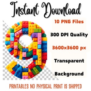 Building Block Numbers Clipart 10 PNG Happy Birthday Blocks PNG ...