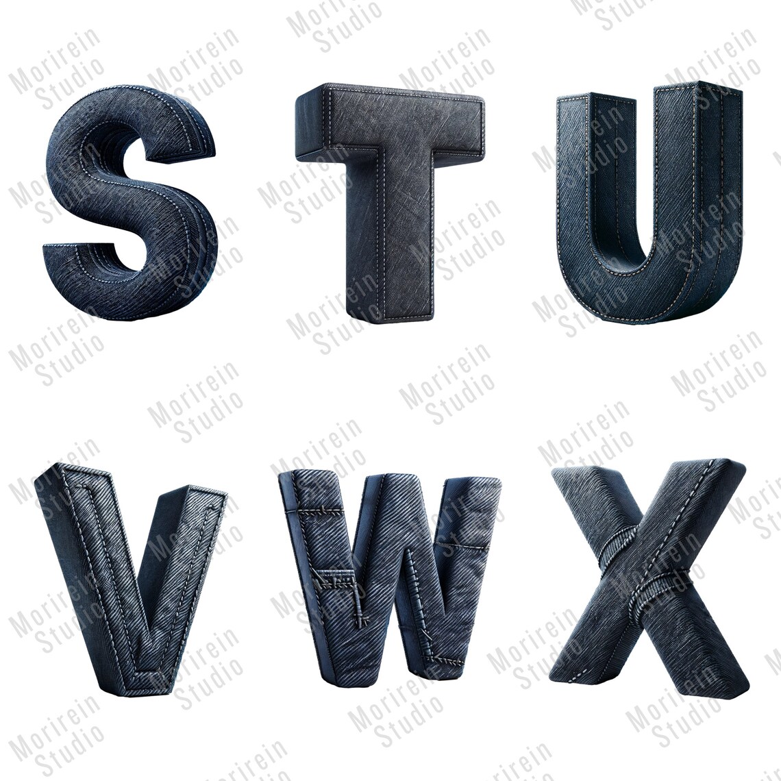 Denim Alphabets and Numbers Clipart 36 PNG Denim Alpha Clipart ...