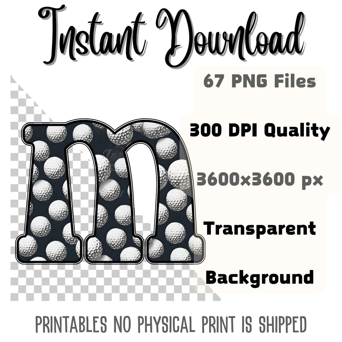 Golf Alphabet Letters PNG Bundle 67 PNG Golf Doodle Alphabets and ...