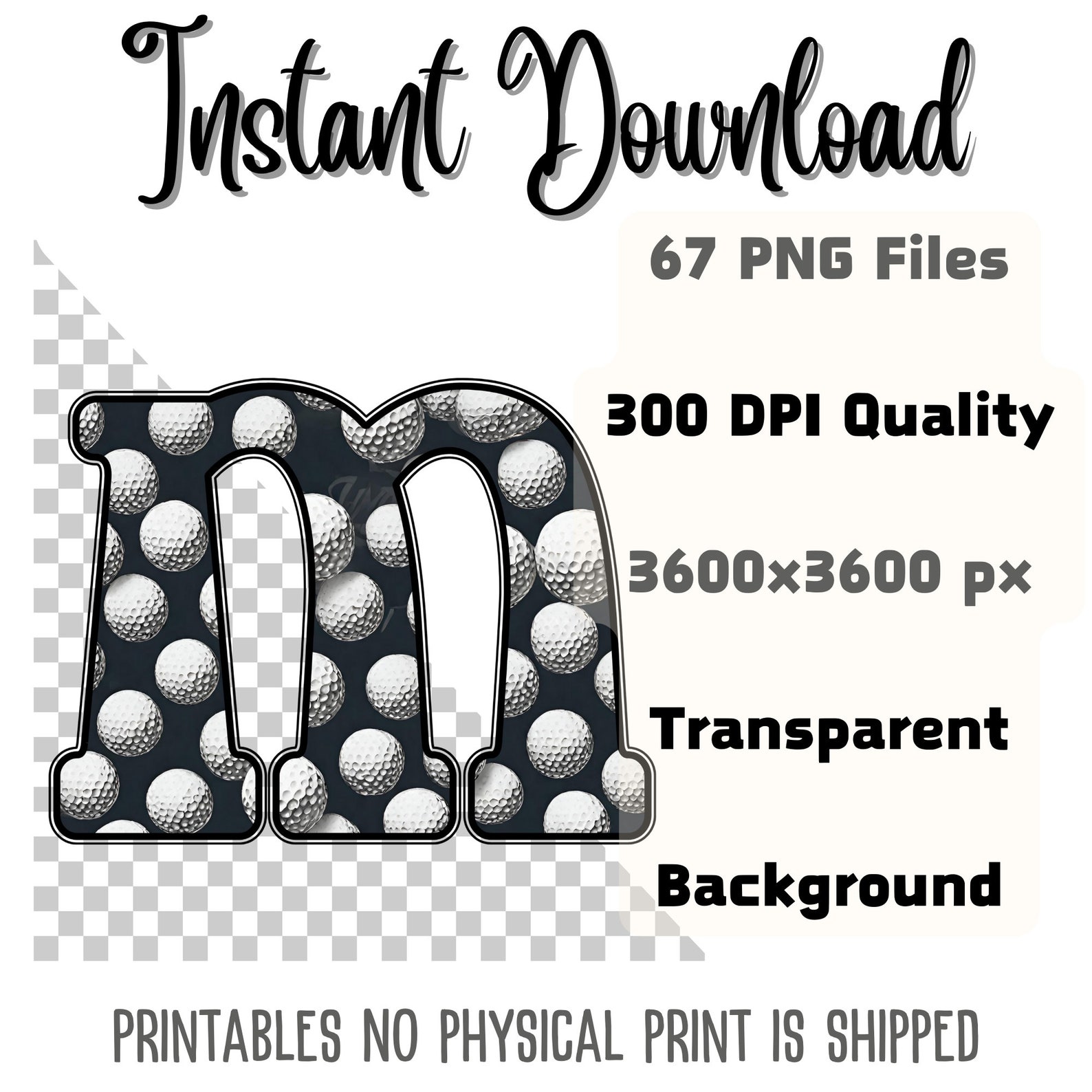 Golf Alphabet Letters PNG Bundle 67 PNG Golf Doodle Alphabets and ...