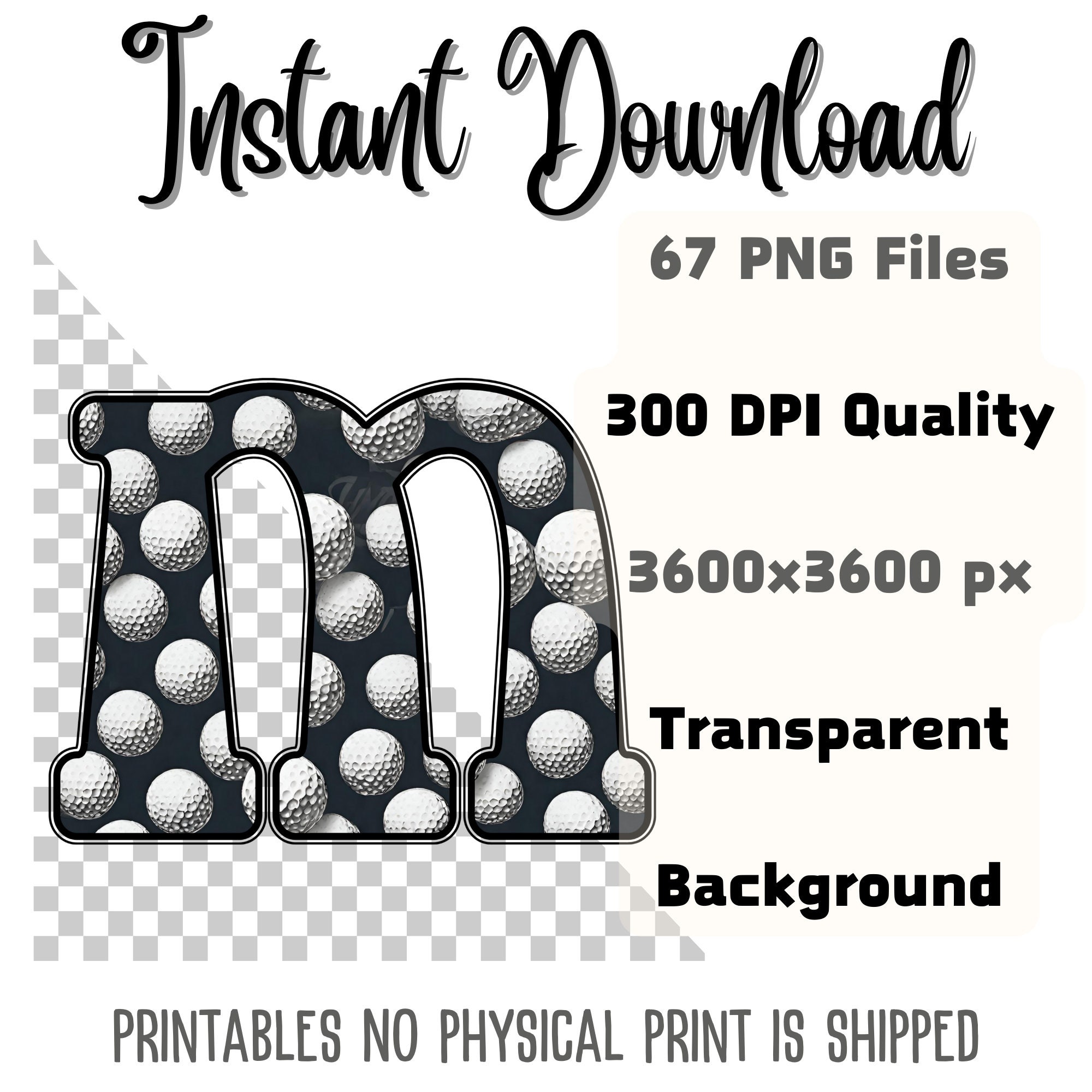 Golf Alphabet Letters PNG Bundle 67 PNG Golf Doodle Alphabets and ...