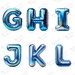 Holographic Blue Foil Balloon Alphabets and Numbers Clipart 36 PNG Blue ...