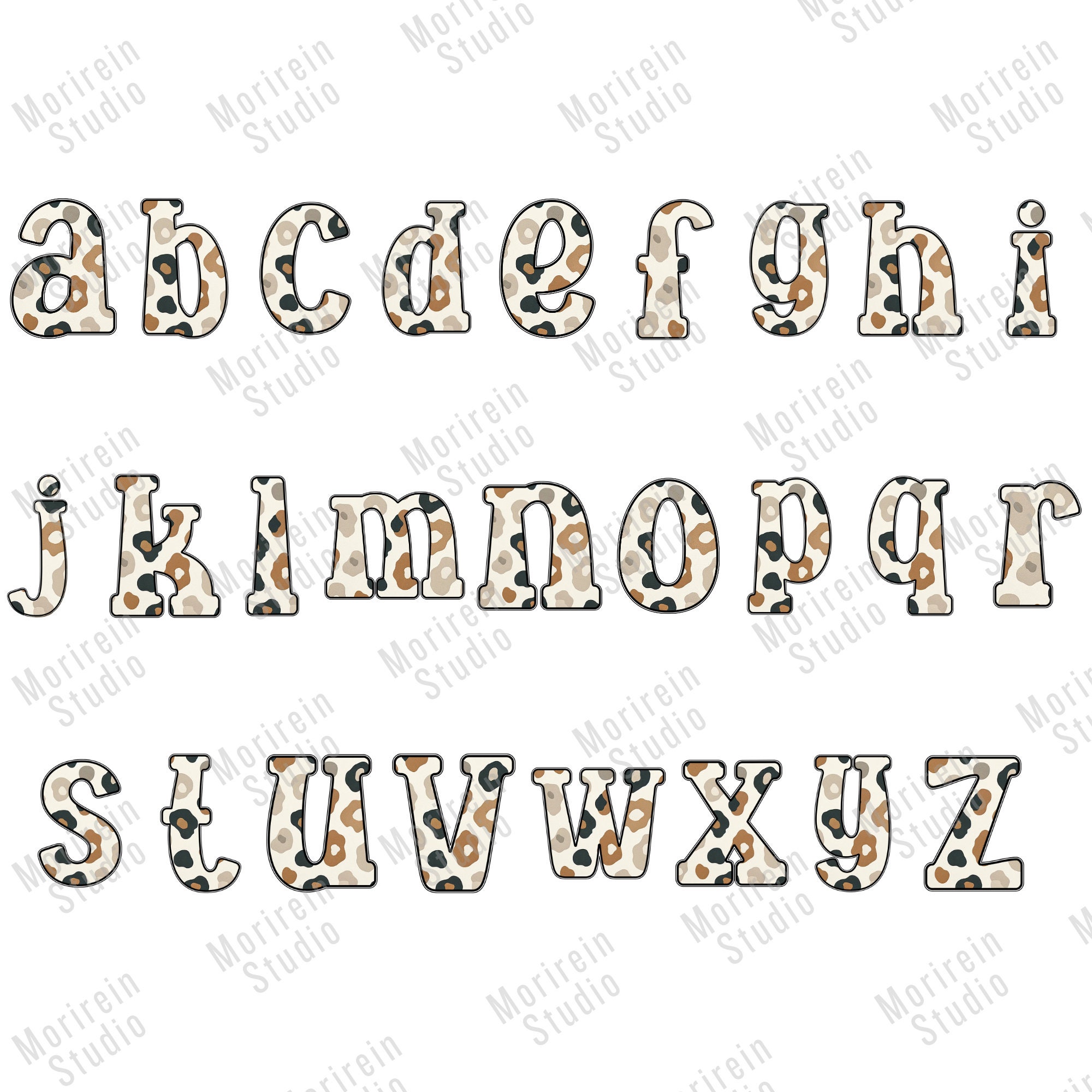 Soft Leopard Alpha Doodle Bundle 67 PNG Soft Leopard Doodle Alphabets ...